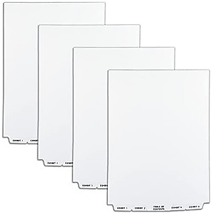 Avery Legal Exhibit Binder Dividers, Preprinted EXHIBIT 1-25 and Table of Contents Bottom Tabs, Unpunched Letter Size, 1 Set Collated, 4 Sets per Pack (11378)
