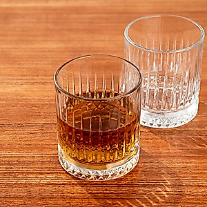 Restaurantware Elysia 7 Ounce Whiskey Glasses 6 Cut Rocks Glasses - Lead-Free Weighted Base Clear Glass Tumblers Dishwasher-Safe For Scotch Bourbon And Cocktails