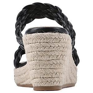 WHITE MOUNTAIN Women's Yoyo Platform Sandal, Black/Smooth, 8 M