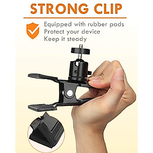 LMS Guitar Head Phone Holder Cell Phone Stand Clamp Phone Mount with 1/4 Ball Head Adapter Universal Guitar Head Clip for Bass Ukulele Multifunctional clip phone holder