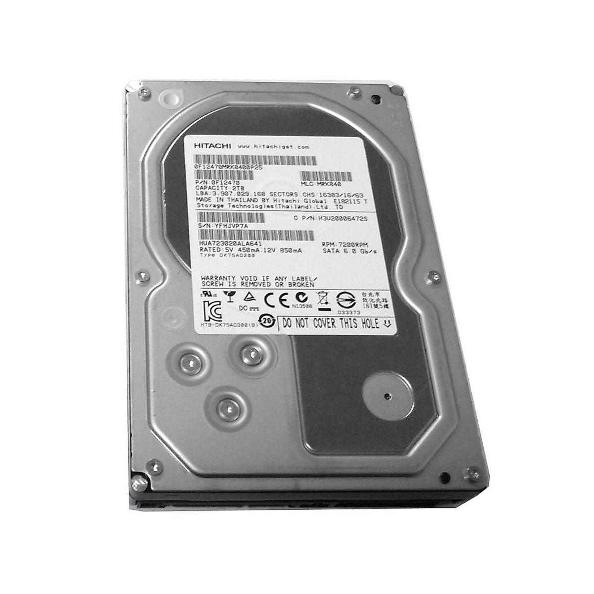 Hitachi Ultrastar A7K3000 2TB HUA723020ALA641 (0F12470) 2TB 64MB Cache 7200RPM SATA III (6.0Gb/s) Enterprise 3.5in Hard Drive (Renewed)