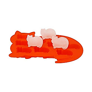 LYWOO Cat Shaped Silicone Ice Cube Molds and Tray, Pack of 2