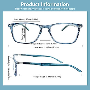 BONCAMOR 2 Pack Progressive Multifocus Reading Glasses Men and Women Computer Blue Light Blocking Anti Eyestrain Readers (Blue Brown, 2.5)