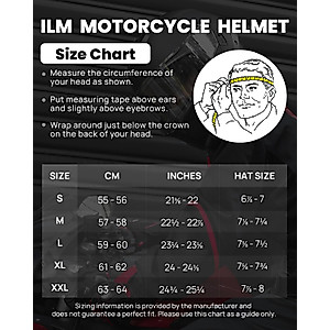 ILM Adult Motorcycle Helmet Dual Visor Flip up Modular Full Face Helmet DOT Model WS206(Matte Black,Medium)