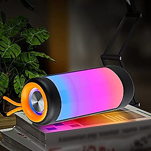 Lefthigh New Portable Speaker, with Colored Light Bluetooth Speaker Bluetooth 5.0, Compatible with TFCard, AUX Cable, USB Flash Drive
