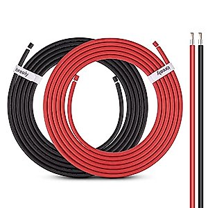 10 Gauge Wire - iGreely Solar Panel Wire 30Ft Black & 30Ft Red 10AWG(6mm²) Tinned Copper PV Wire UV Resistant Cable for Solar Panel MPPT Controller Boat Marine Automotive RV Outdoor