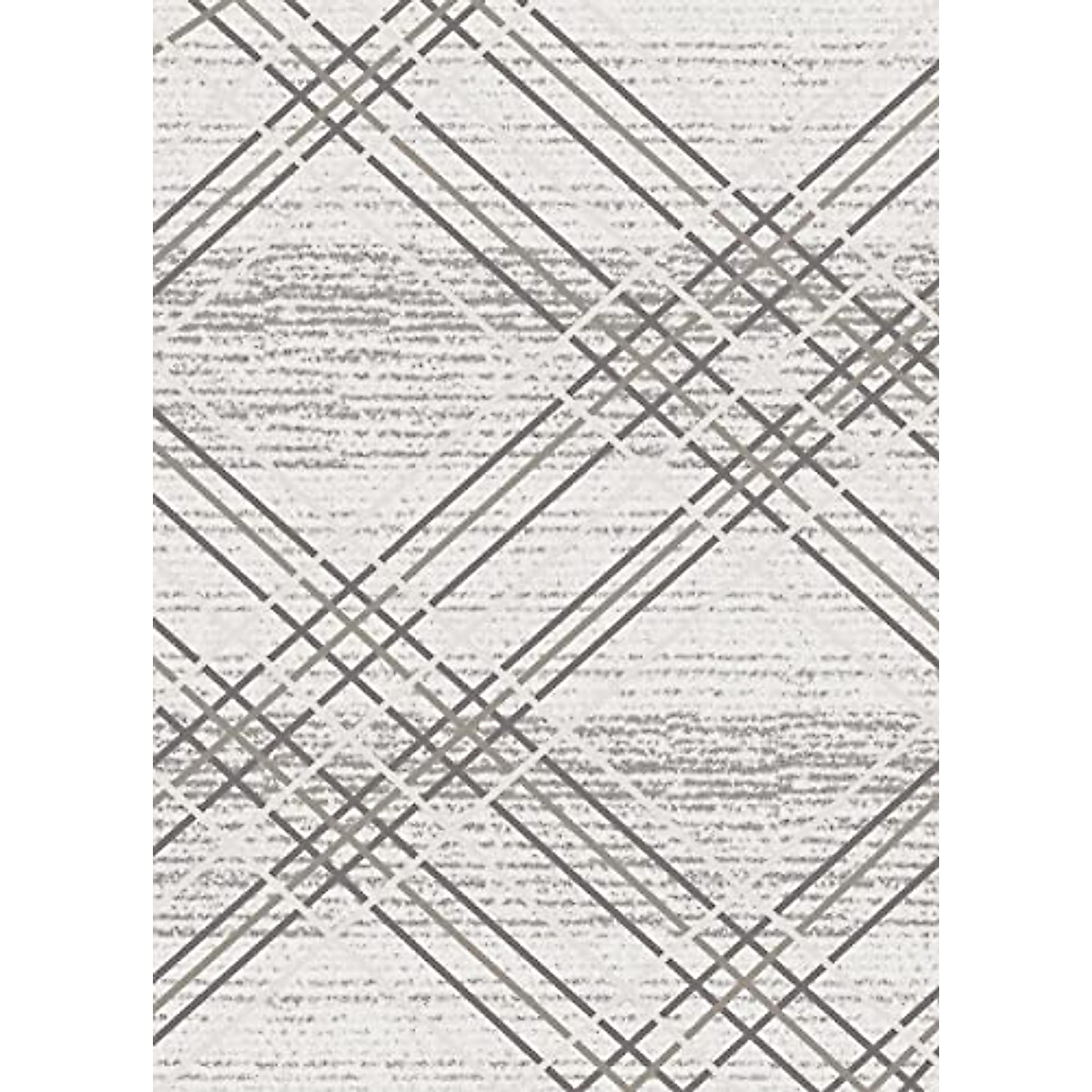 FINOREN Artistic Abstract Area Rug.Lines-Grey,4'x6', Suitable for Bedroom, Living Room, Apartment, Machine Washable Non-Slip Soft Modern Interior Rug,Smudge-Proof, Non-Shedding.