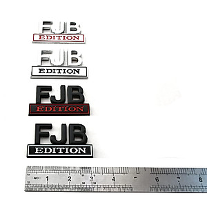 2pcs FJB Edition Emblem - Badgeslide The Original FJB Edition Emblem Fender Badge, Car Truck 3D Letter Emblem Badge Sticker Decal (Black)