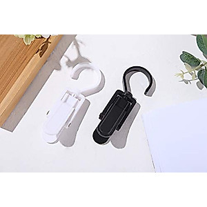 Super Strong Plastic Family Travel Rotating Hanging Laundry Hook, Clothespin, hat Clip-4.3 inches (White) 10PCS