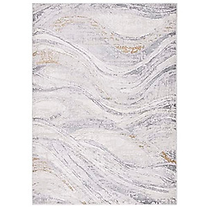 Safavieh Palma Collection 5'5" x 7'7" Beige/Light Grey PAM310A Modern Contemporary Abstract Non-Shedding Area Rug