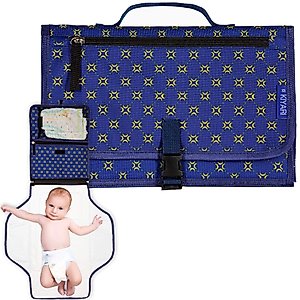 Portable Diaper Changing Pad with Head Pillow - Foldable Travel Diaper Station - Replaces Heavy Diaper Bag