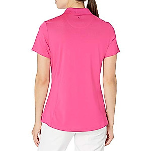 Callaway Women's Opti-Dri Chevron Short Sleeve Golf Polo Shirt, Stretch Fabric, Moisture-Wicking, Sun Protection, Very Berry, Medium