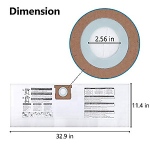KEEPOW 9 Pack Shop Vacuum Bag Replacement Compatible with Vacmaster 5 to 6 Gallon Wet Dry Vacuum, Part # VDBS