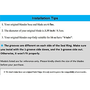 3 Pack Rubber Gaskets Replacement Seal White O-Ring for Ninja Pro Blender Replacement for Ninja BL660 1100w BL770 1500w BL663 BL740 BL773CO BL780 BL780CO (3.22 inch Gaskets)