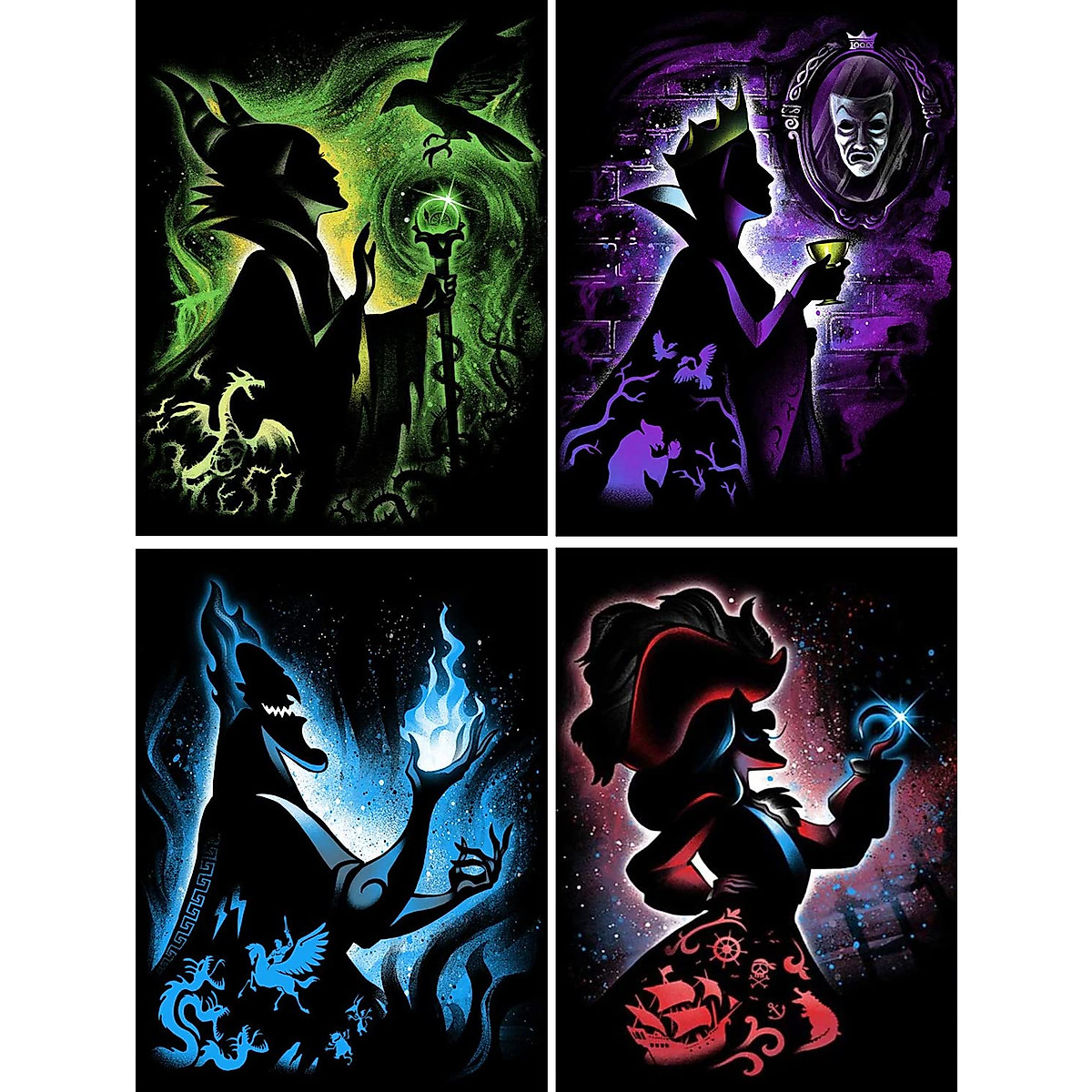 5D Adult Diamond Painting Kit, Villain Diamond Painting Kit -4 Pieces, Round Diamond Digital Painting Kit, Gem Art Painting Kit, Beginner DIY Diamond Painting Kit (11.8x15.7 inches)