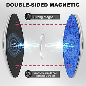 Magnetic Whiteboard Eraser, Dry Erase Eraser, Magnetic Erasers for Whiteboard, Glass Whiteboard Eraser, Double Sided Magnetic(Silver)