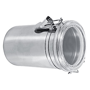 Food Storage Container Set, 4 Sizes Stainless Steel Kitchen Food Storage Container Bottle with Clear Lids for Tea Coffee Sugar Flour Baking Dry Storage, Metal Pantry(34x20x24cm / 13.4x7.9x9.4in)