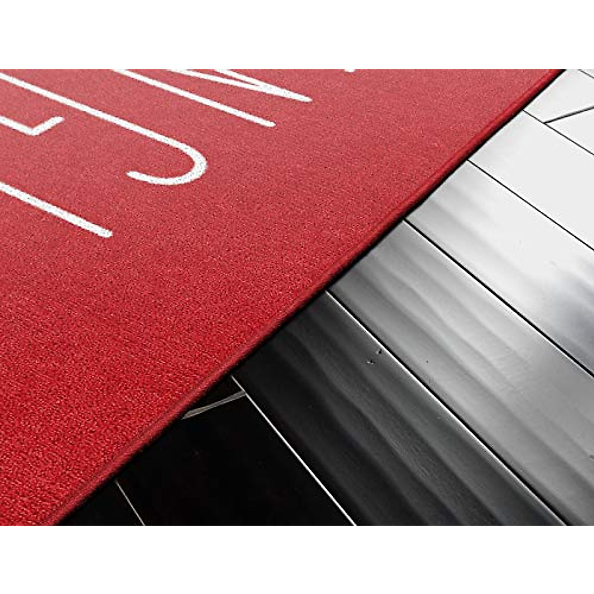 Brumlow MILLS Christmas Jingle Washable Festive Slogan Print Indoor/Outdoor Holiday Area Rug for Living or Bedroom Carpet, Dining Room or Kitchen Rug, 20" x 34", Red