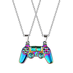 CJIAYUJEW Game Controller Necklace for Couples, Matching Necklace for Best Friend, Friendship Sister Necklace (Color)