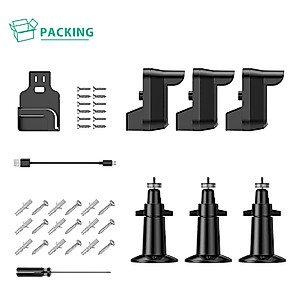 OLAIKE Housing and Metal Wall Mounting Bracket(3 Pack) for Blink Outdoor 3 (3th Gen) /XT/XT2,Weatherproof Protective Cover & 360° Adjustable Security Mount with Blink Sync Module Outlet Mount, Black