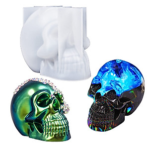 LET'S RESIN Silicone 3D Large Skull Shape Molds, Skeleton Skull Epoxy Resin Mold for Candle Making, Home Decor, Outdoor, Resin Casting Art Crafts