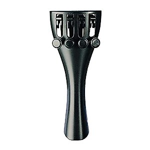 Wittner 4/4 Violin Ultra Composite Tail Piece Black with 4 Fine Tuners and Adjusting Gut 918119 Vwws