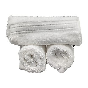 Marquis Mills Set of 24-14" x 14" White Washcloths Embrace Collection Luxurious Super Soft Supima Cotton