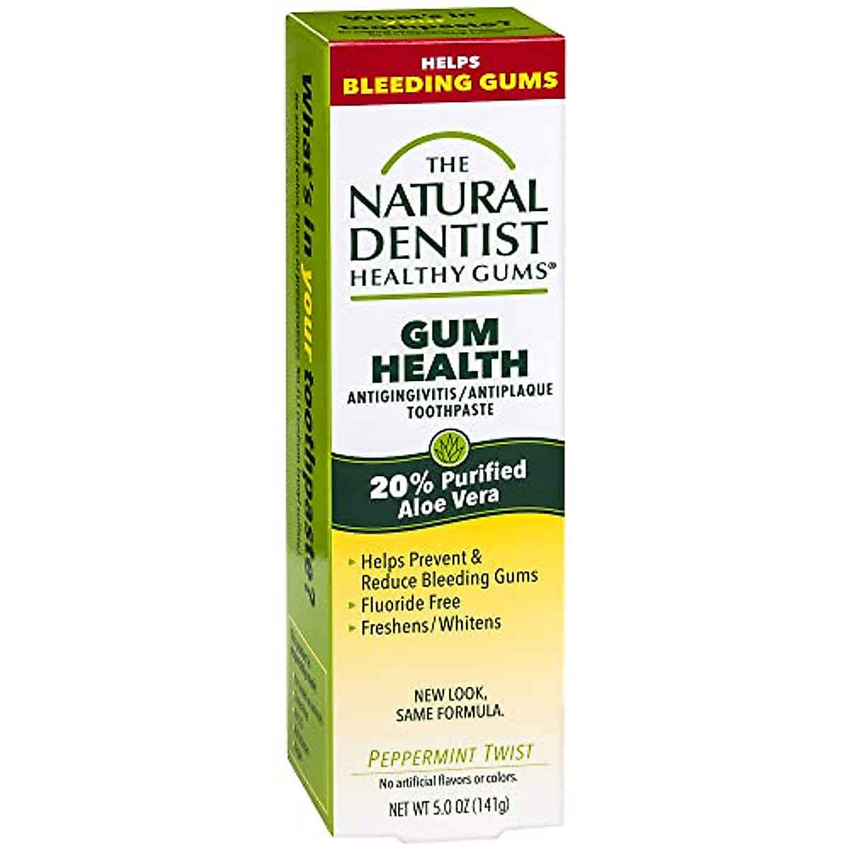 The Natural Dentist Healthy Gums Antigingivitis / Antiplaque SLS-Free Toothpaste with Aloe Vera, Peppermint Twist, 5 Ounce Tube