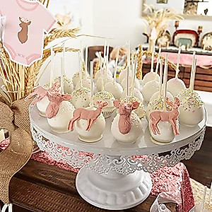 TOPZEA Set of 4 Cake Stands, White Metal Cupcake Holder Tray Dessert Buffet Treat Table Stands Platter Set Tiered Serving Tower Cake Pop Fruit Display Plates for Wedding, Party, Birthday, Anniversary