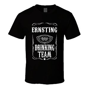 Ernsting Drinking Team Tee Last Name Family Reunion Gift Idea T Shirt L Black
