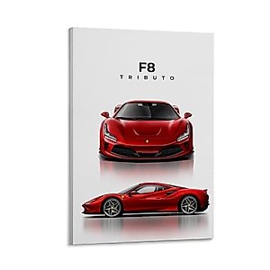 Car Poster Ferrari F40 Supercar Posters Racing Car Canvas Wall Art For Boy's Bedroom SuperCar Wall Decor Frame-style 16x24inch(40x60cm)