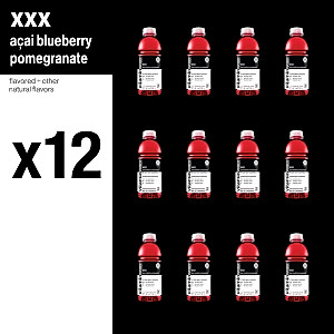 vitaminwater xxx, electrolyte enhanced water w/vitamins, açai-blueberry-pomegranate drinks, 20 fl oz, 12 Pack