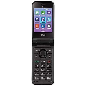 total wireless LG Classic Flip 4G LTE prepaid Flip Phone (Locked) - Black - 8GB - Sim Card Included - CDMA (TWLGL125DCP)
