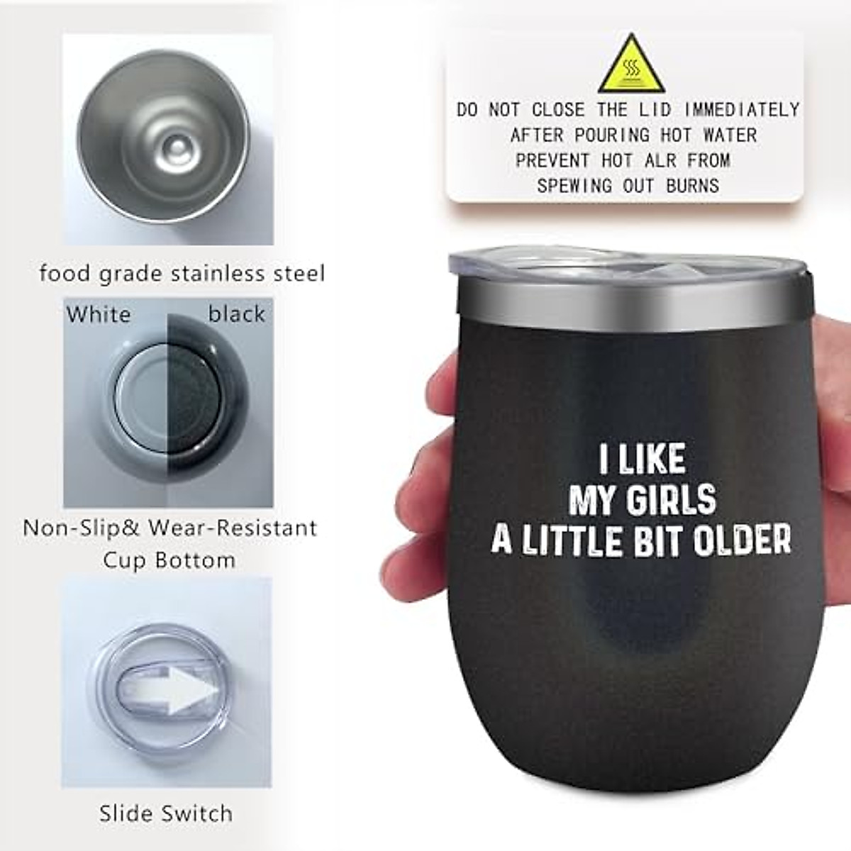 Personalized Tumbler with Lid and Straw i like my girls a little bit older Tumbler Insulated Tumblers Stainless Steel Tumbler Funny Gifts