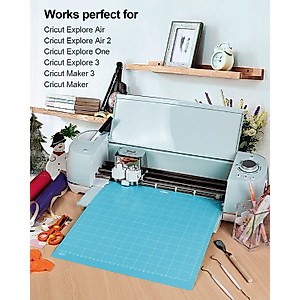 Gwybkq Cutting Mat for Cricut Maker 3/Maker/Explore 3/Air 2/Air/One 12 Pack 12x12 Adhesive Sticky Light Cut Mats Replacement Accessories Quilting Scrapbooking & Stamping Supplies Blue