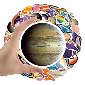 Funimost Cool Planet Space Stickers 60PCS Galaxy Stickers Gifts for Kids Teens Adults, Vinyl Waterproof Universe Stickers for Laptop Water Bottles