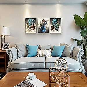 Abstract Canvas Wall Art For Living Room Family Wall Decor For Bedroom Kitchen Artwork Abstract Leaves Canvas Prints Painting Modern Office Wall Pictures Bathroom Home Decorations 12" X 16" 3 Pieces