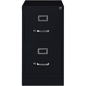 Lorell 2-Drawer Vertical File, 15 by 22 by 28, Black LLR42291