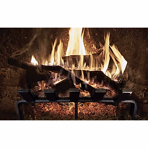 Hi-Flame Log Grate Heavy Duty Solid Steel Burning Fireplace Wood Stove Firewood Holder, 13 INCH, 13 x 10 x 4 Inch Matt Black