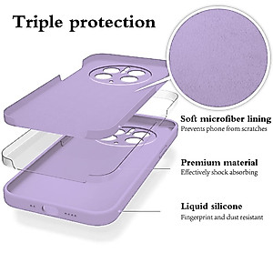 Wousunly Compatible with Huawei Mate 50 Pro Case Silicone Liquid Dark Green, Soft Smooth Touch Huawei Mate 50 Pro Phone Case Silicone Shockproof Thin Cover (Purple)