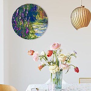 Frcctre 6 Pack 12 Inch Round Canvas Panels, Pre Stretched Blank Painting Canvas Boards, Circle White Art Canvas Panels for Oil, Acrylic, Gouache, Crafts