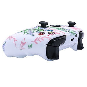 RALAN Pink Controller Skins for Xbox One, Silicone Controller Cover Skin Protector Compatible for Xbox Ones Controller (Pink Pro Thumb Grip x 2,Cat + Skull Cap &Cover Grip x 2) Blue Butterfly Pink