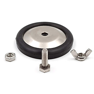 WFPOWER 4 Pack Base Magnet Warning Signs Holder, Universal Flag Holder, Rubber Pad & Wing Nut, Neodymium Heavy Duty Magnetic Mount for Warning Signs, Safety Flags, Oversized Load Flags, Wire Loop Flag