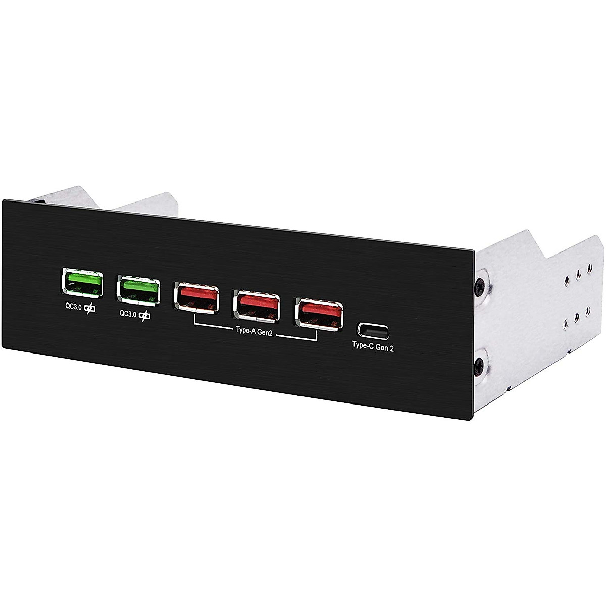 EZDIY-FAB 5.25in 10Gbps USB 3.1 Gen2 Hub and Type-C Port,Front Panel USB Hub with QC 3.0 Quick Charging