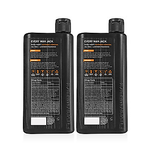 Every Man Jack Hydrating Body Wash for all skin types - Naturally Derived Ingredients - Cleanse, Nourish, and Hydrate Skin -Paraben Free, Phthalate Free, Dye Free-24oz - 2pack (Activated Charcoal)