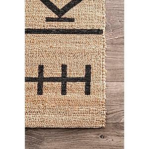 nuLOOM Hand Loomed Natural Fiber Barry Runner Rug, 2' 6" x 6', Natural