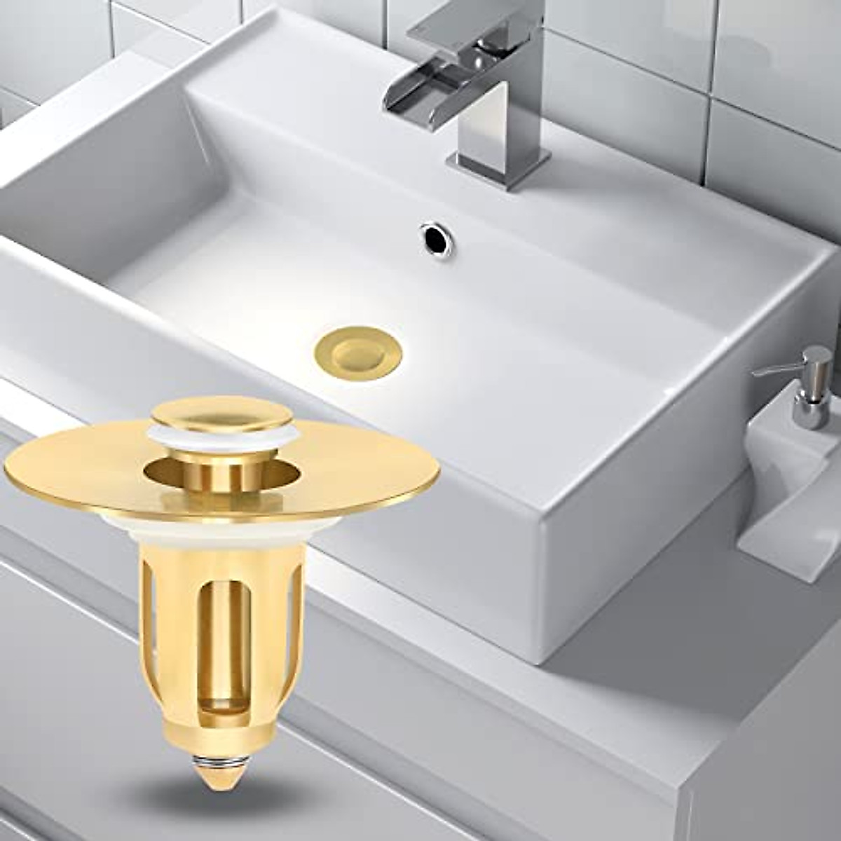 WEAQALD Universal Bathroom Sink Stopper - Easy Install