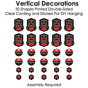 Big Dot of Happiness Red Carpet Hollywood - Movie Night Party DIY Dangler Backdrop - Hanging Vertical Decorations - 30 Pieces