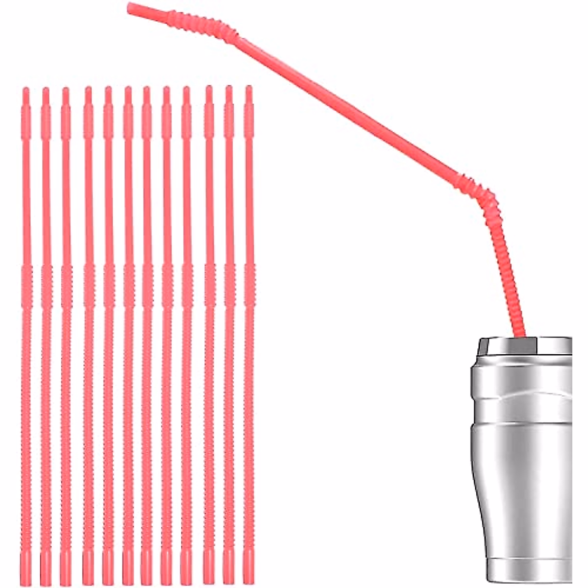 Made in USA Extra Long Reusable Drinking Straws 22 Inches long Ideal for Limited Mobility Situations Dishwasher Safe FDA Grade BPA-Free Material 12 Pieces