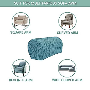 ZYHALOUK Armrest Covers for Sofa, Set of 2 Stretch Spandex Arm Covers for Chairs Couch Sofa Armchair Slipcovers for Recliner Sofa Armchair Cover Chair Arm Protectors for Dogs Cats Pet-E